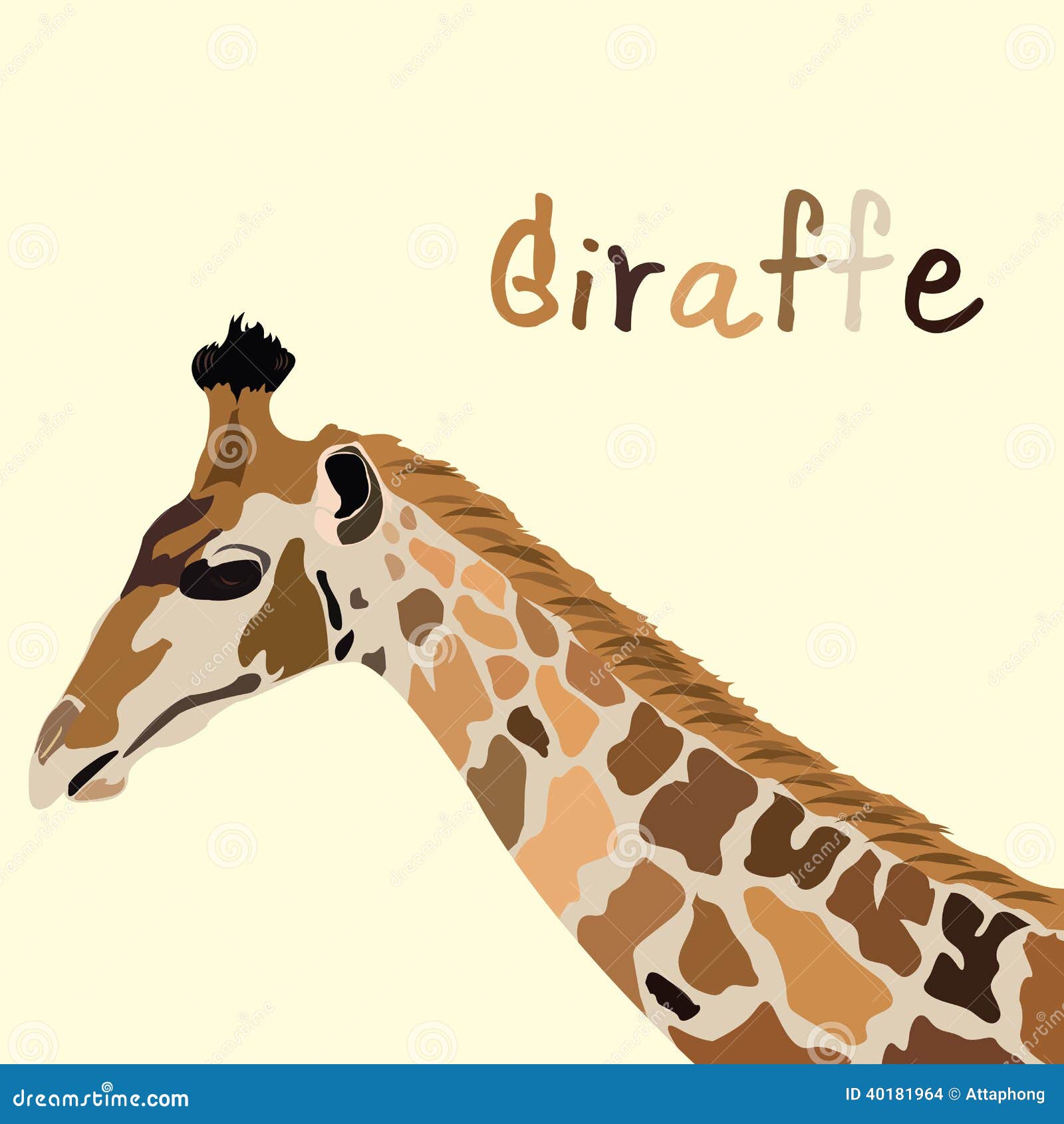 Giraffe head vector stock vector. Illustration of vector - 40181964