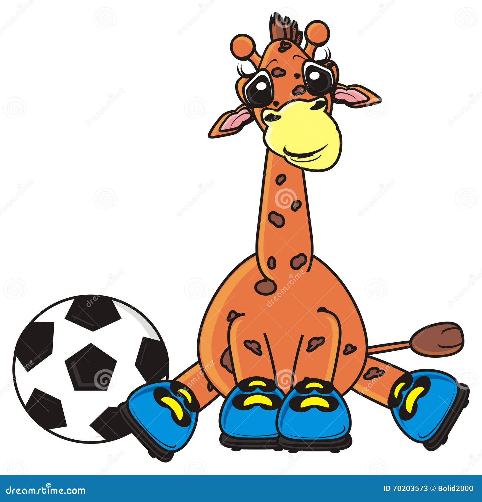 Giraffe Hiding a Soccer Ball Stock Illustration - Illustration of ...