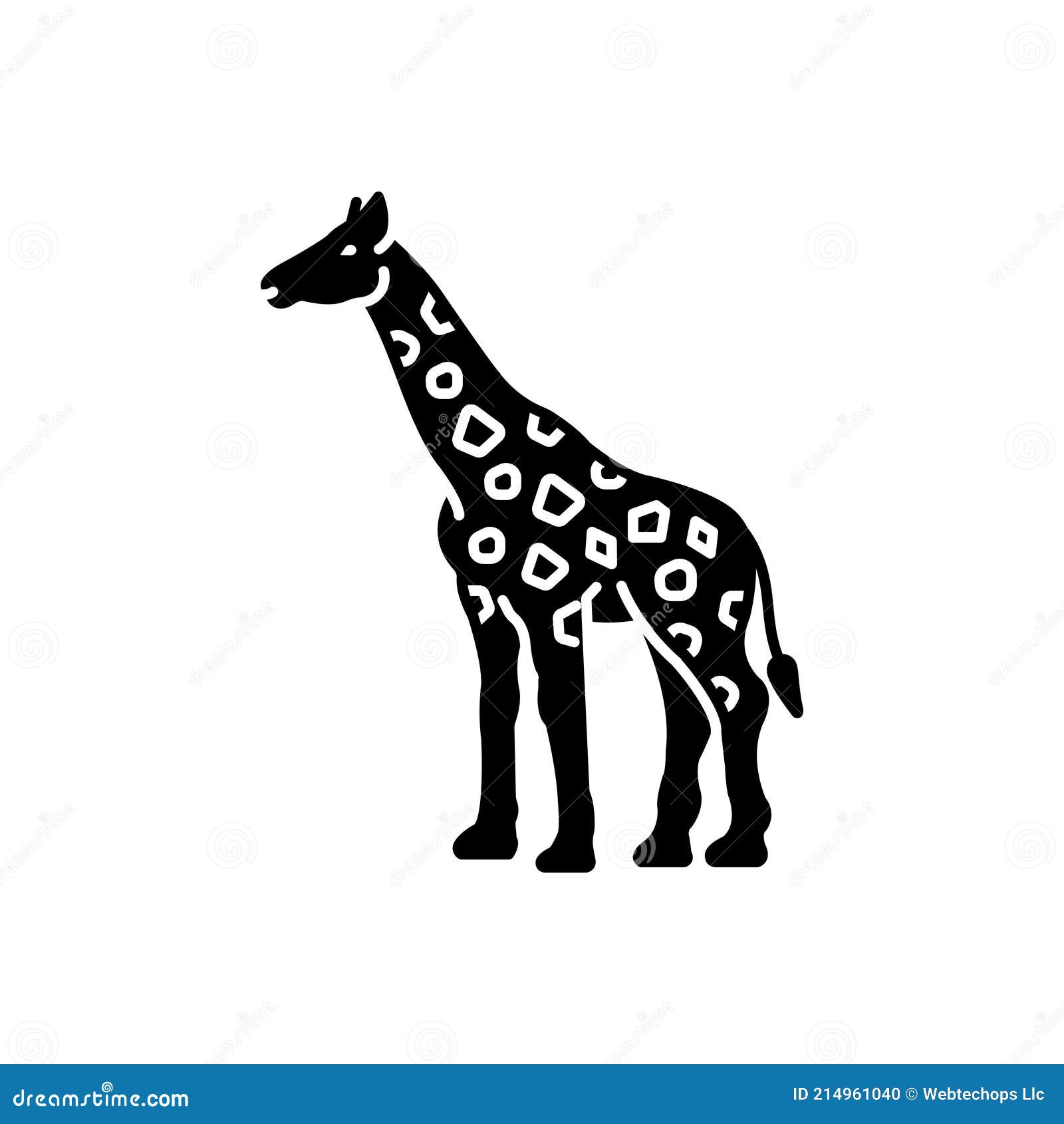 Black Solid Icon for Giraffe, Tall and Fauna Stock Vector ...