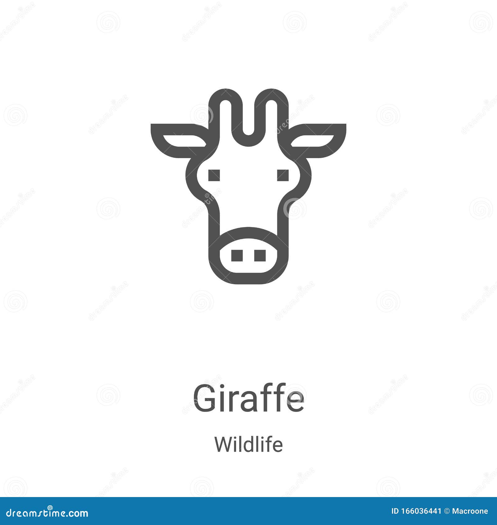 Giraffe Icon Vector from Wildlife Collection. Thin Line Giraffe Outline ...