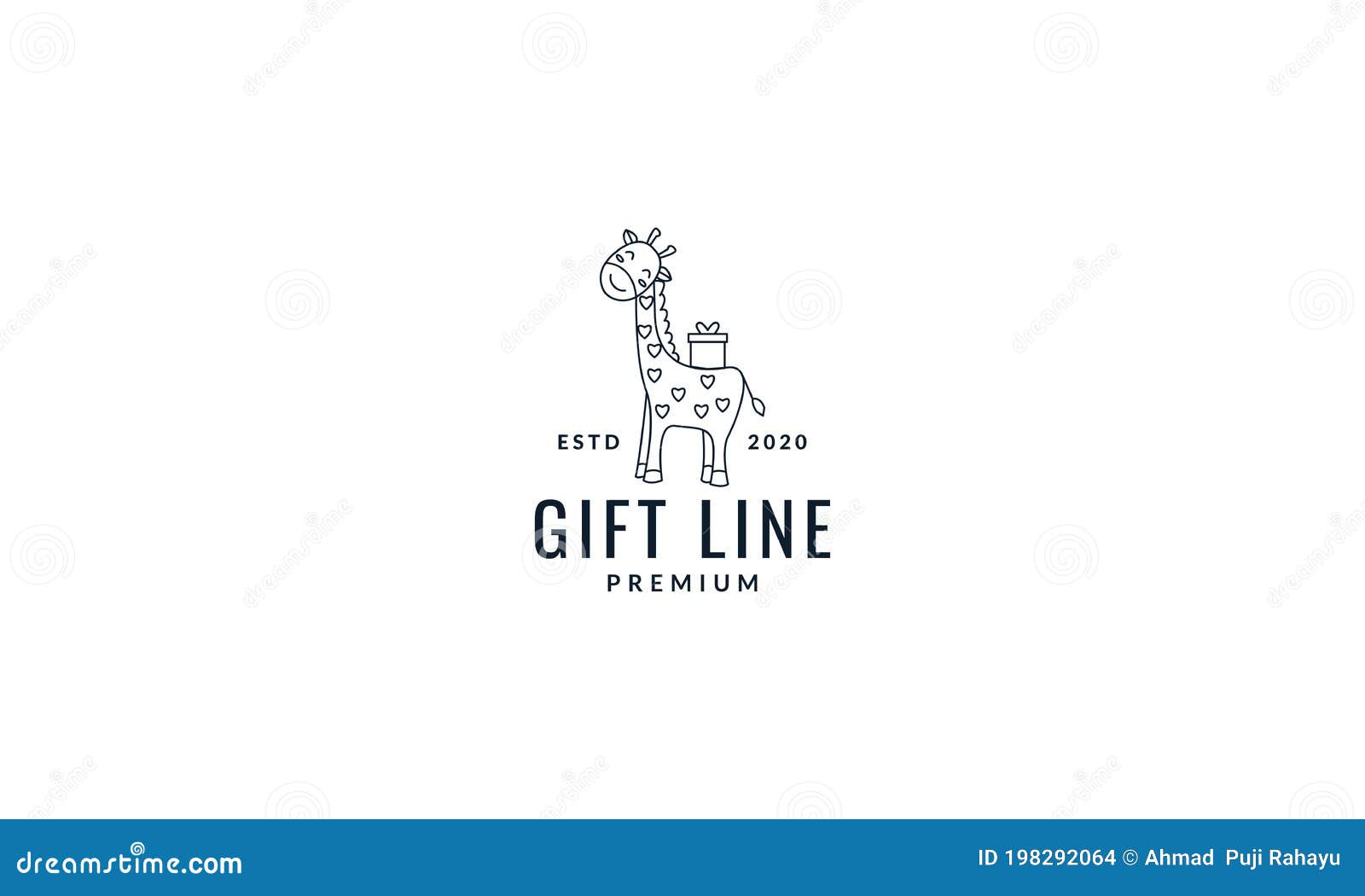 Giraffe Line Contour Vector Illustration Isolated On White Background ...