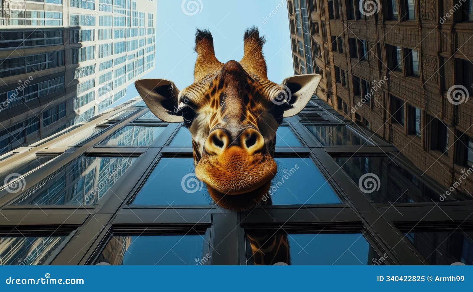 Giraffe Looking Forward, On A White Background, 3D Illustration ...