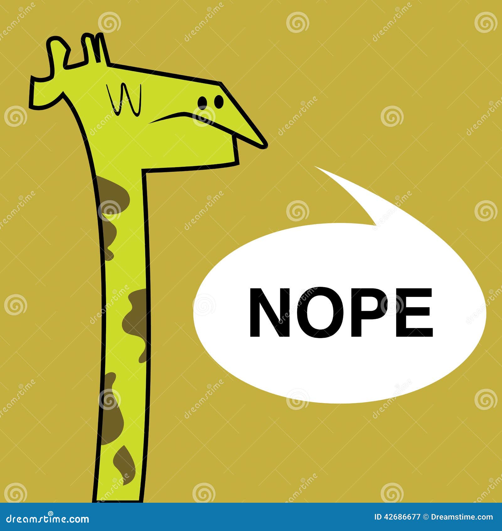 Giraffe Nope stock vector. Illustration of talk, white - 42686677