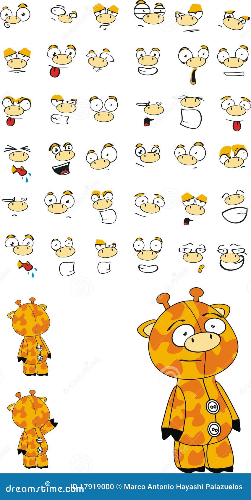 Giraffe plush cartoon stock vector. Illustration of character - 17919000