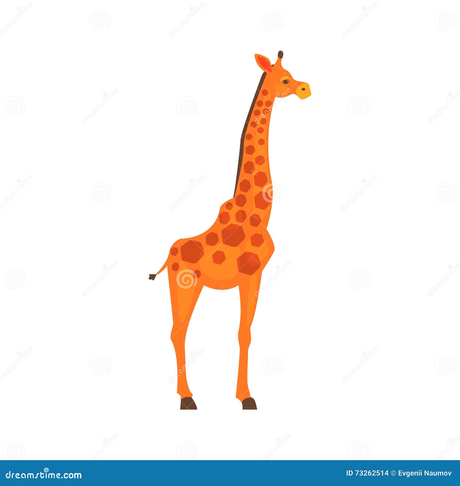 Giraffe Realistic African Animal Wildlife Vector Illustration Icon ...