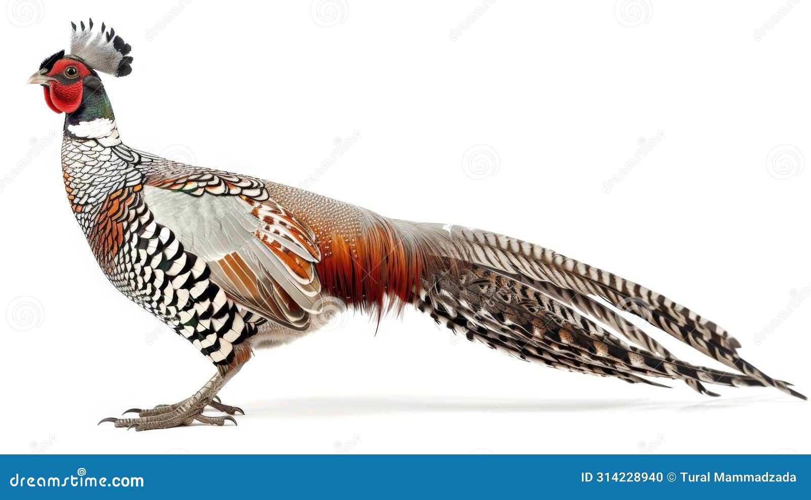 Giraffe with Red Head, Black Tail on White Background Stock Photo ...