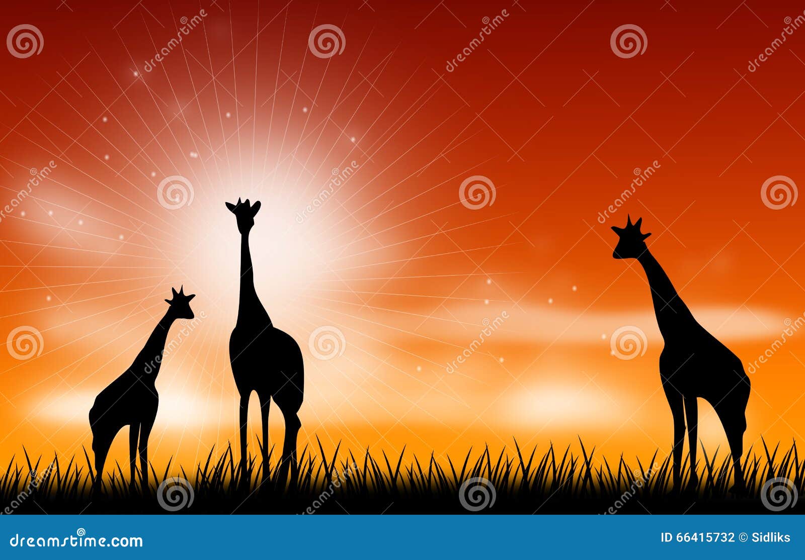 Giraffe scene illustration stock illustration. Illustration of light ...