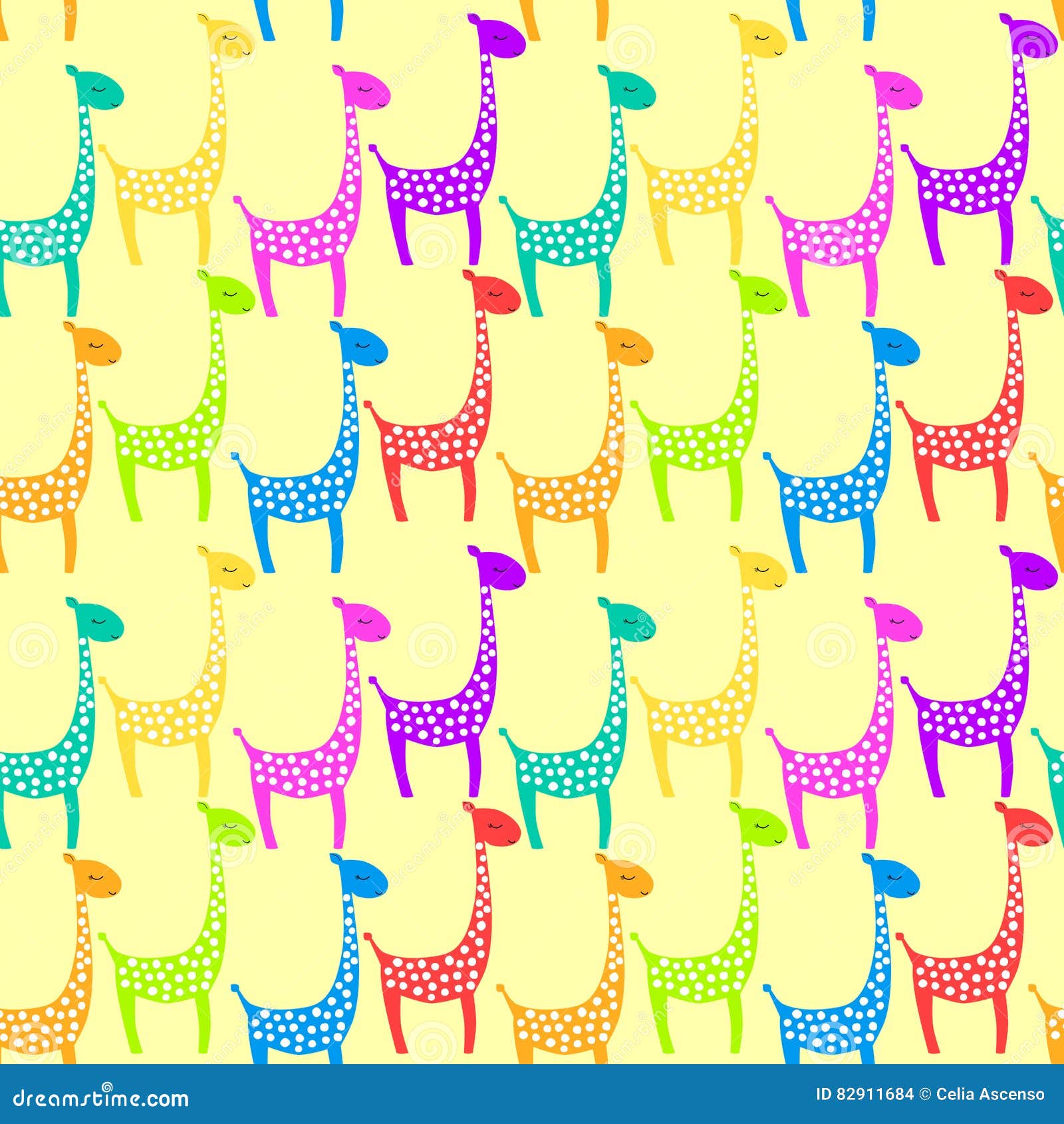 Giraffe Seamless Background Stock Illustration - Illustration of paper ...