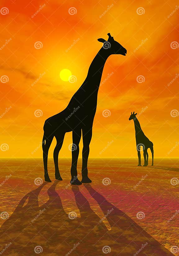 Giraffe shadows stock illustration. Illustration of high - 27630803