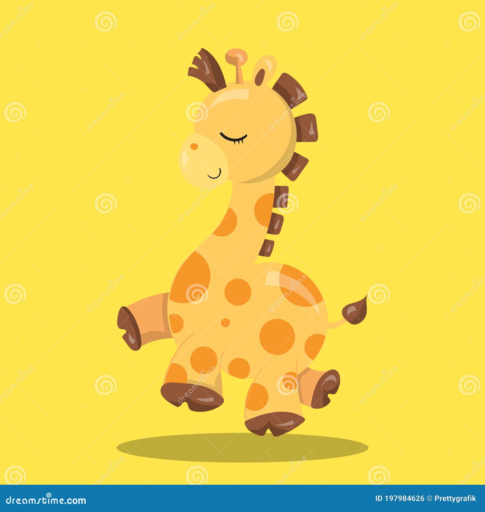 GIRAFFE SIDE YELLOW 02 stock vector. Illustration of yellow - 197984626