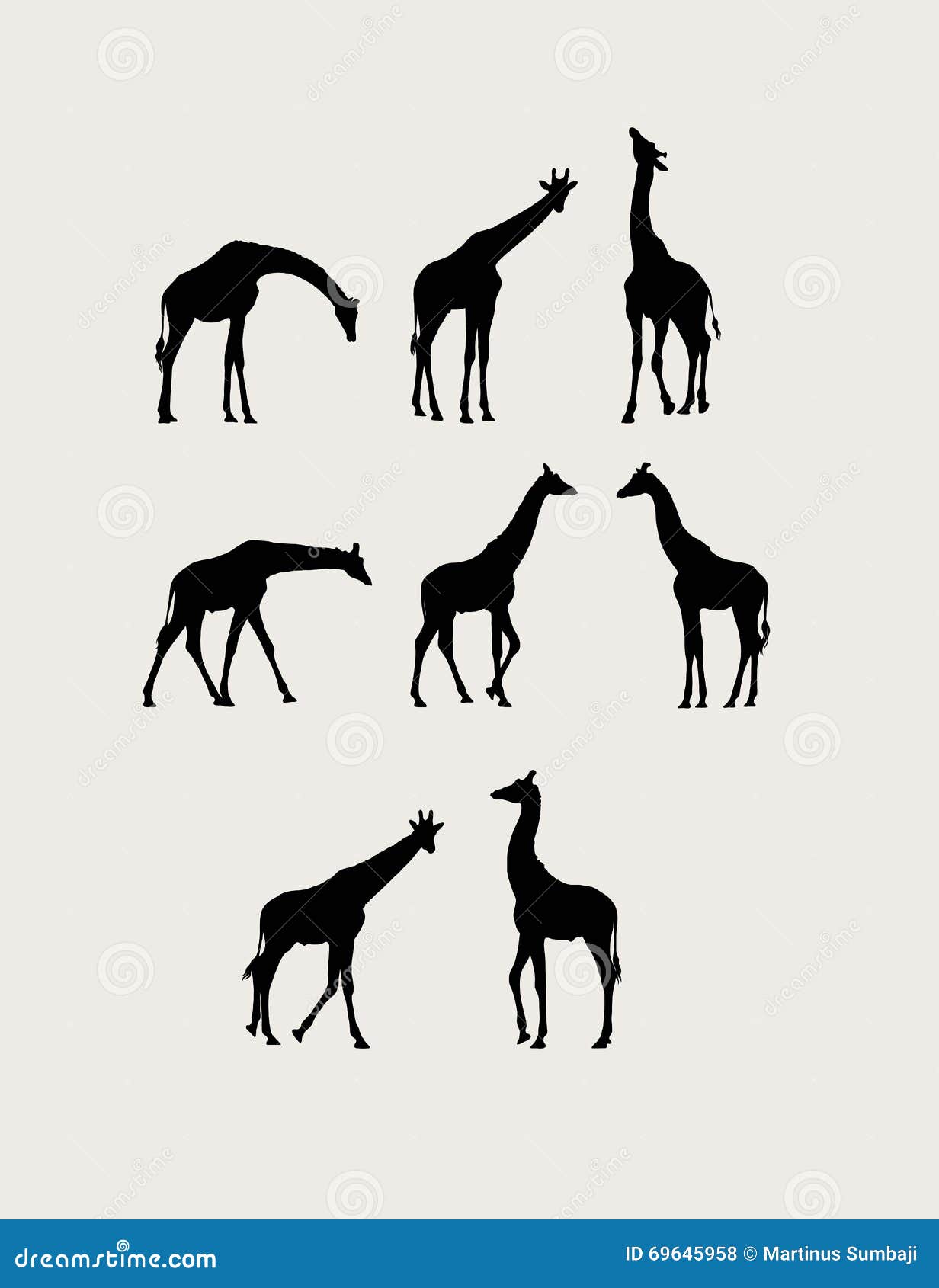 Cow And Giraffe Silhouettes Cartoon Vector | CartoonDealer.com #319040755