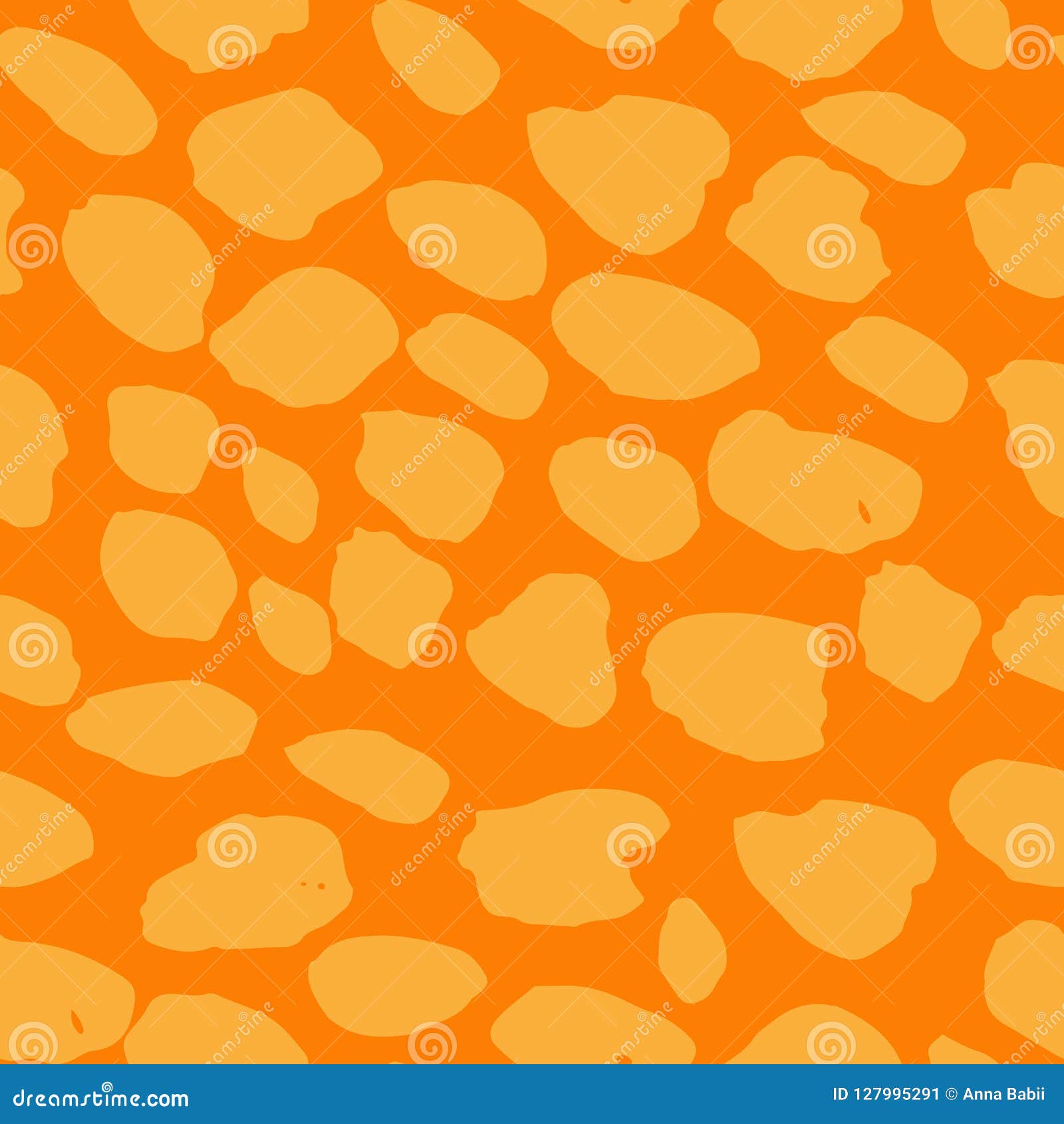 Giraffe Skin Spots Orange Vector Pattern. Stock Vector - Illustration ...