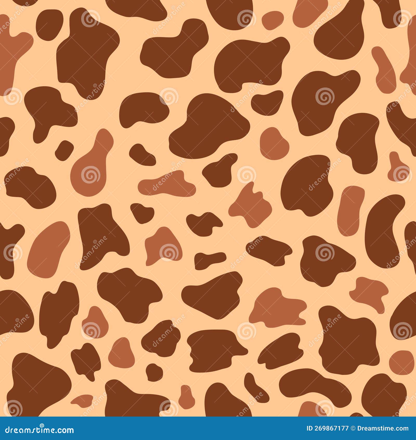 Giraffe Skin Texture Seamless Pattern Design, Flat Vector Illustration ...