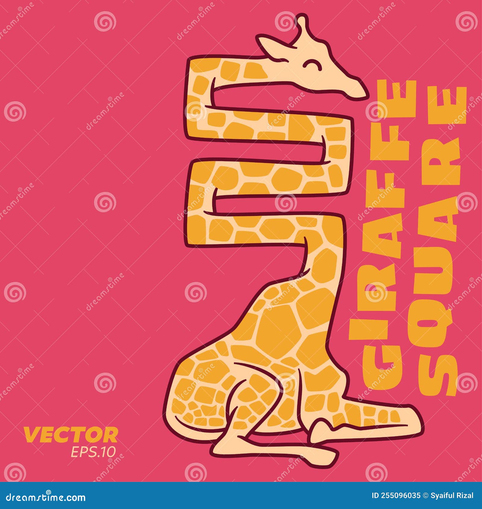 Crooked Neck Giraffe stock illustration. Illustration of label - 255096035