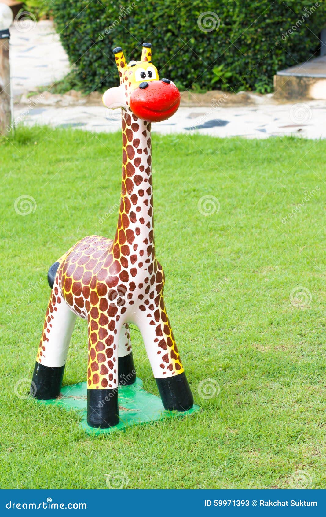 Giraffe Statue on the Green Field Stock Image - Image of germany ...