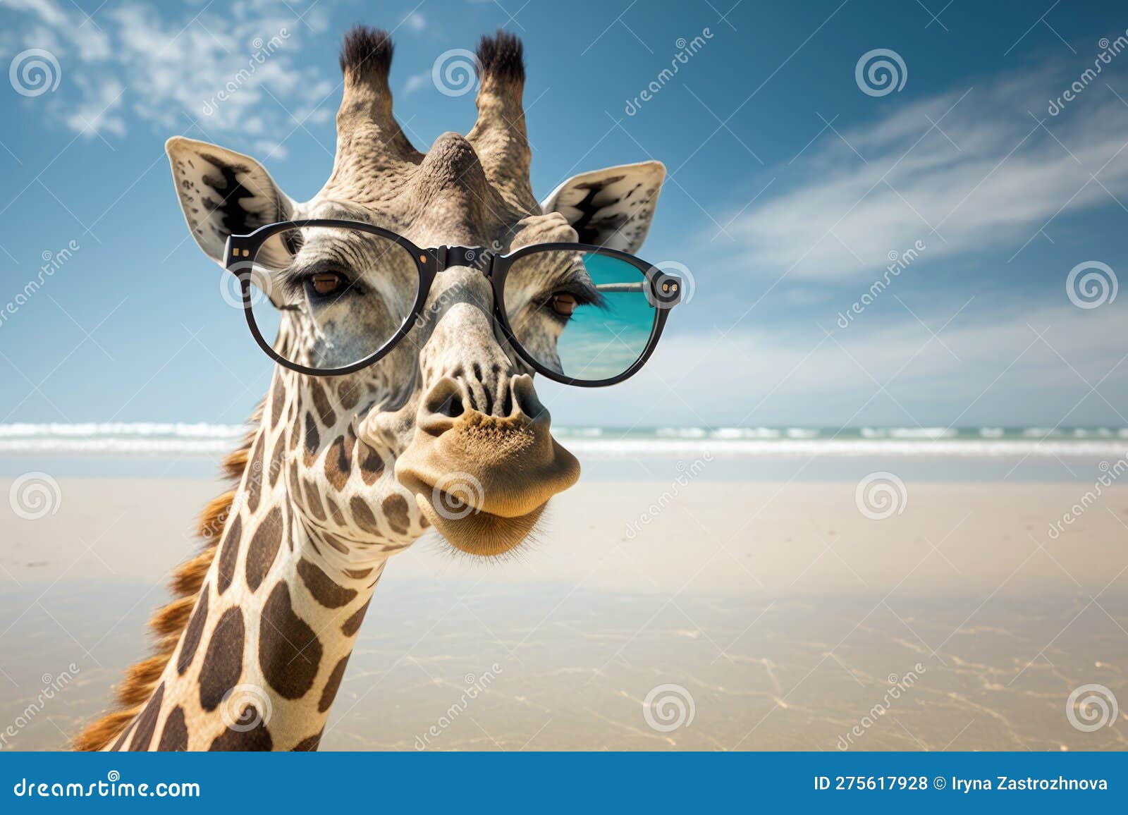 Giraffe in Sunglasses on the Beach. Summer Vacation Concept Stock ...