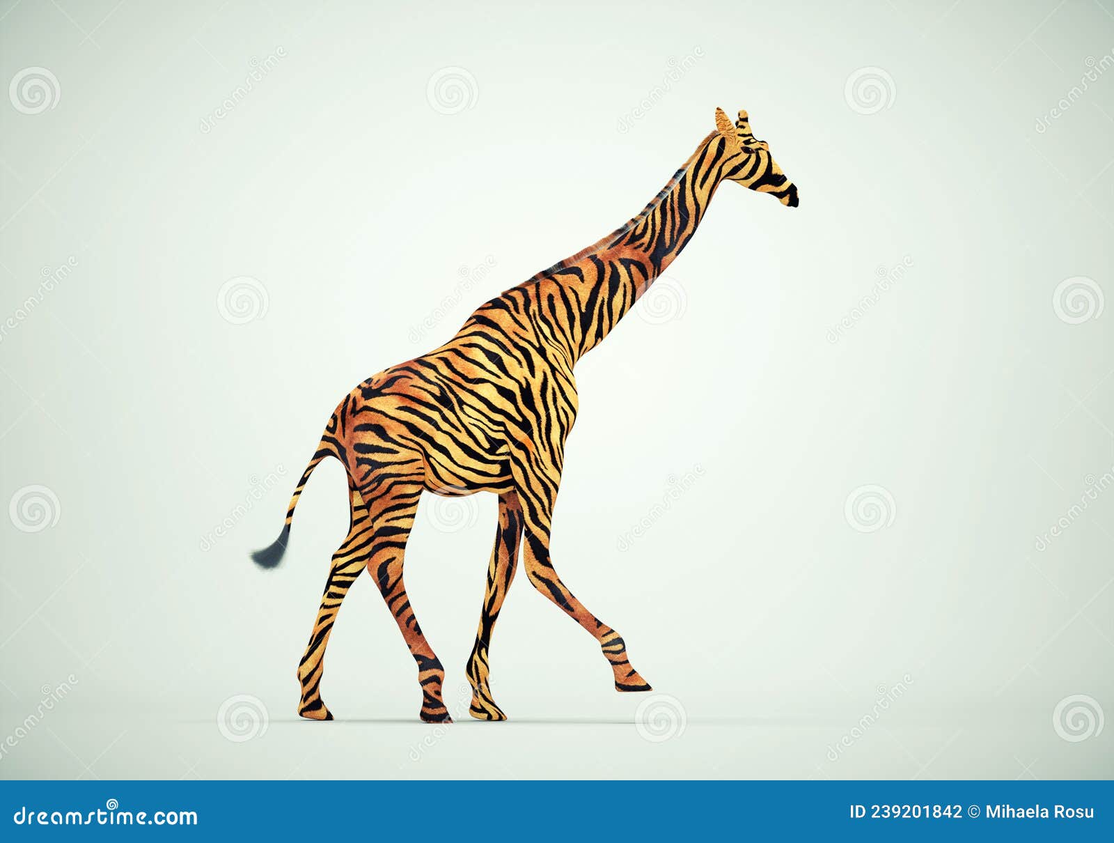 Giraffe with tiger skin stock illustration. Illustration of ...