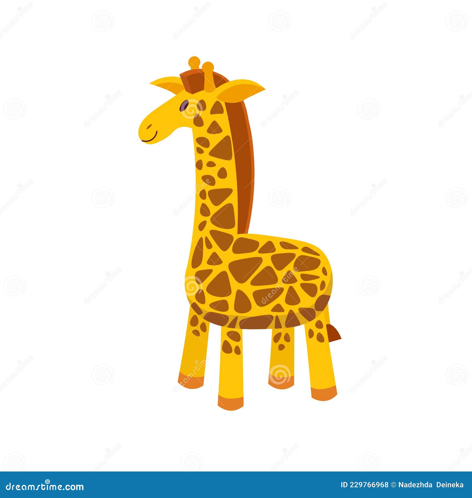 Giraffe Toy on White Background. Cartoon Illustration, Vector Stock ...