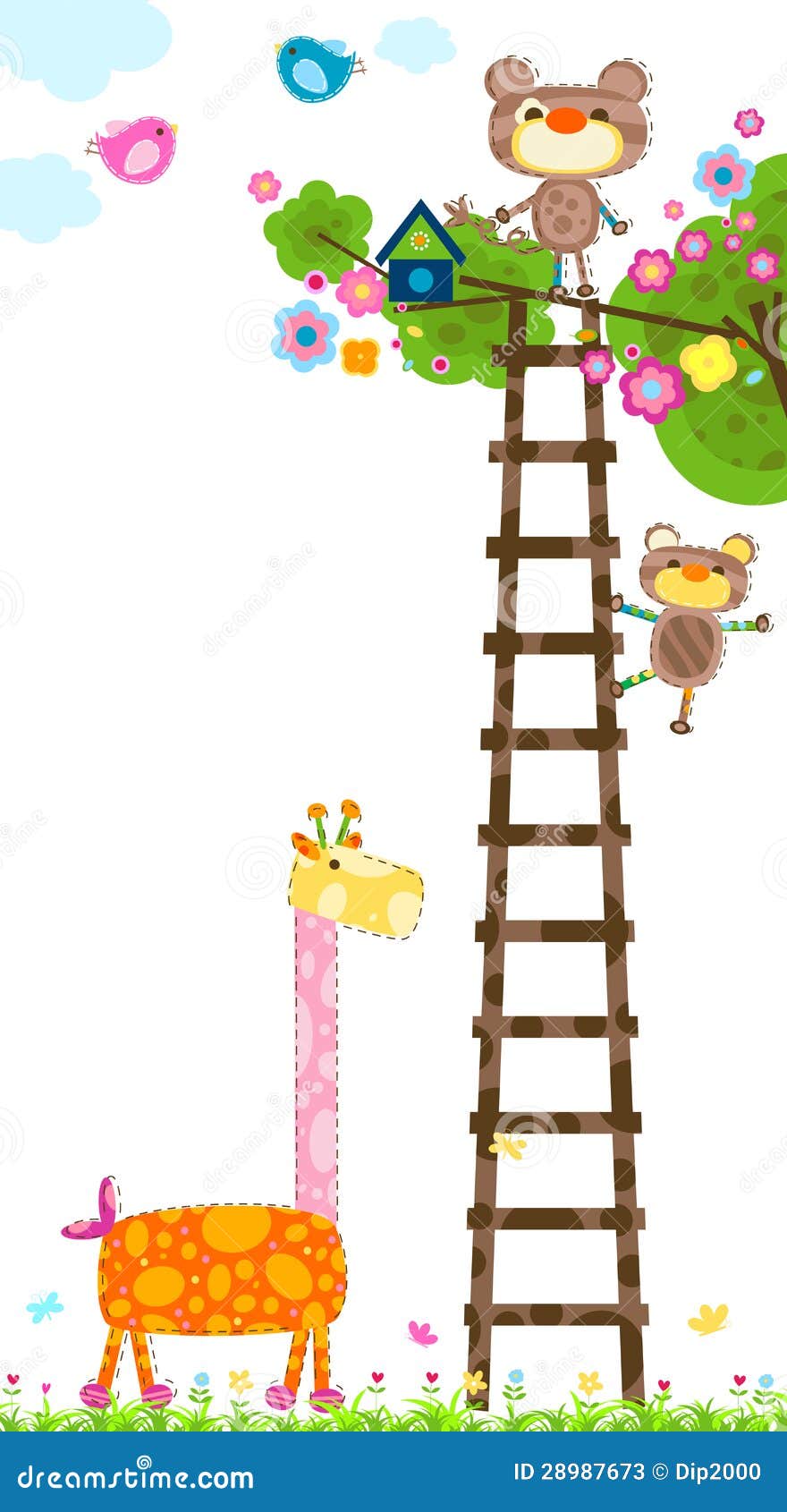 Giraffe and tree stock vector. Illustration of decorate - 28987673