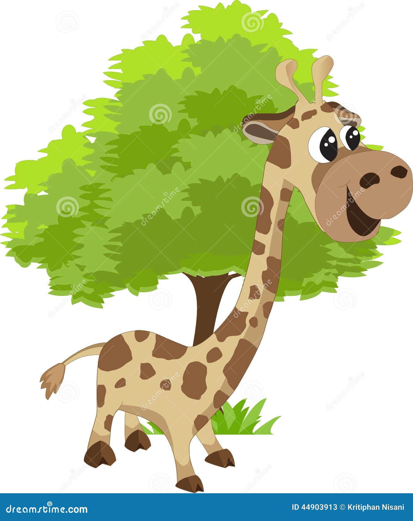 Giraffe and tree stock vector. Illustration of easy, mammal - 44903913