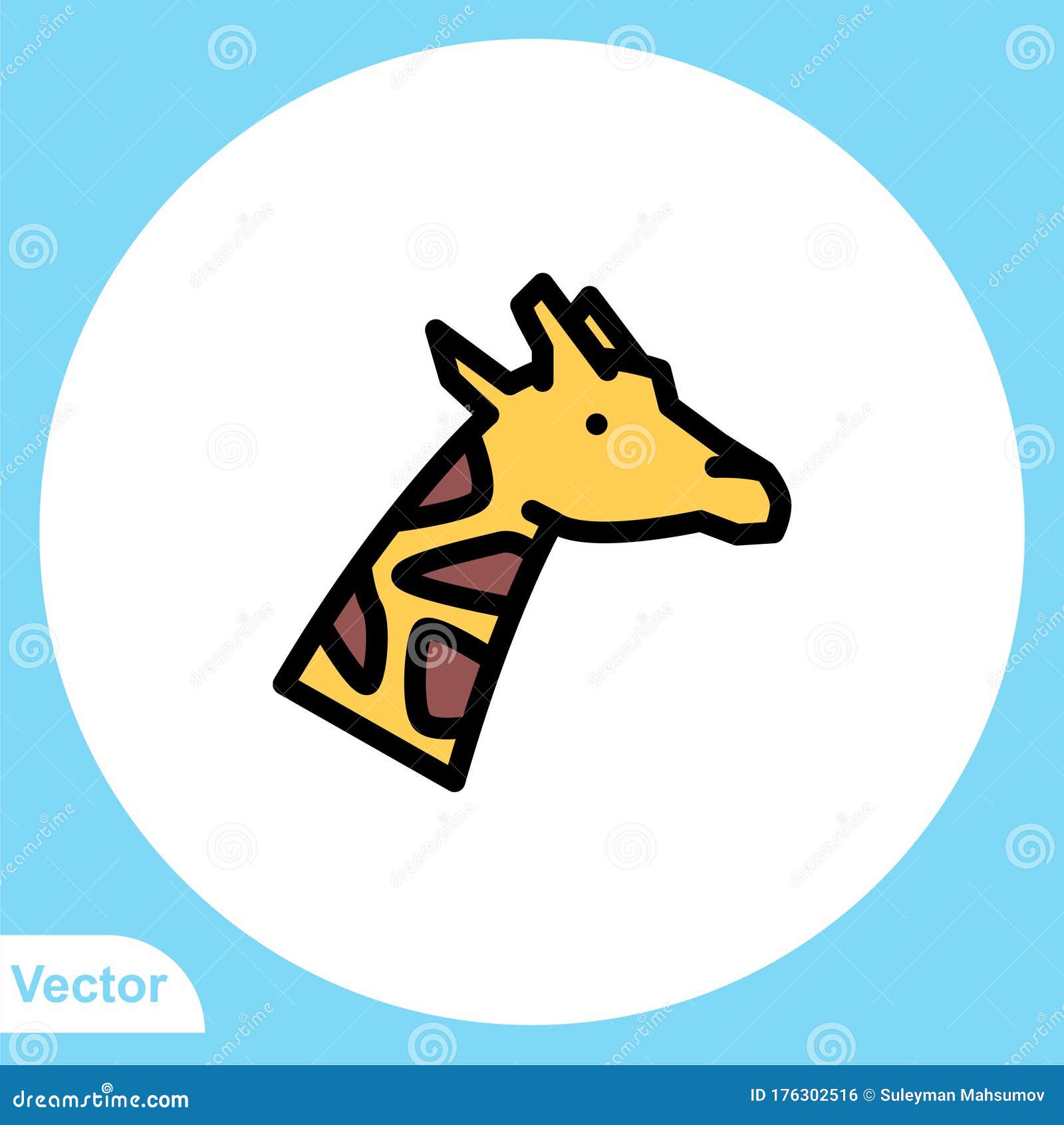 Giraffe Vector Icon Sign Symbol Stock Illustration - Illustration of ...