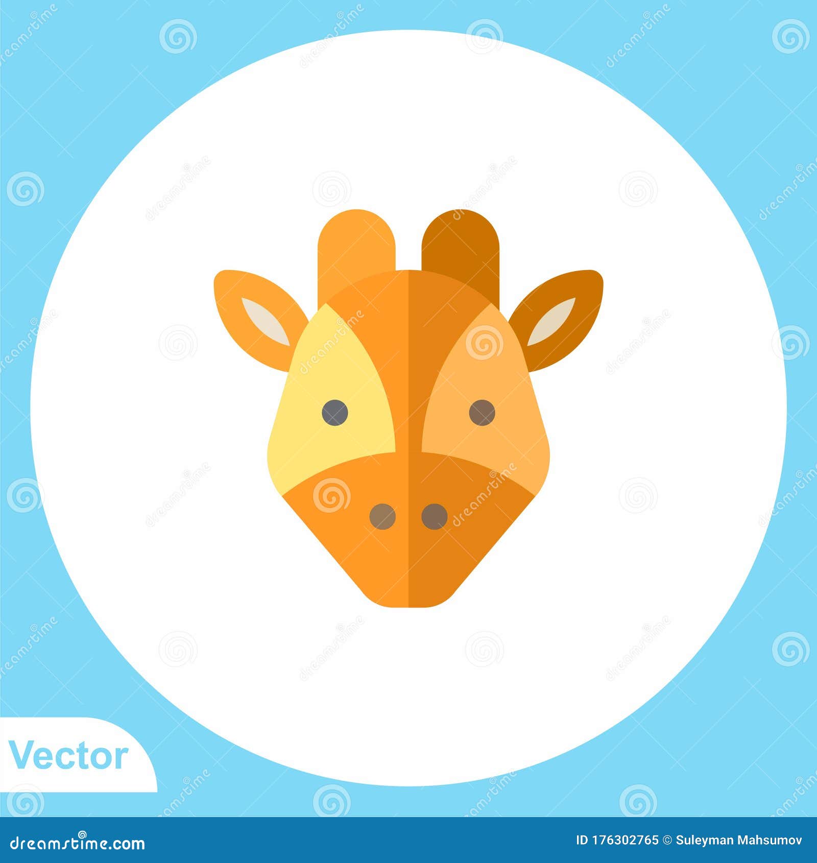 Giraffe Vector Icon Sign Symbol Stock Illustration - Illustration of ...