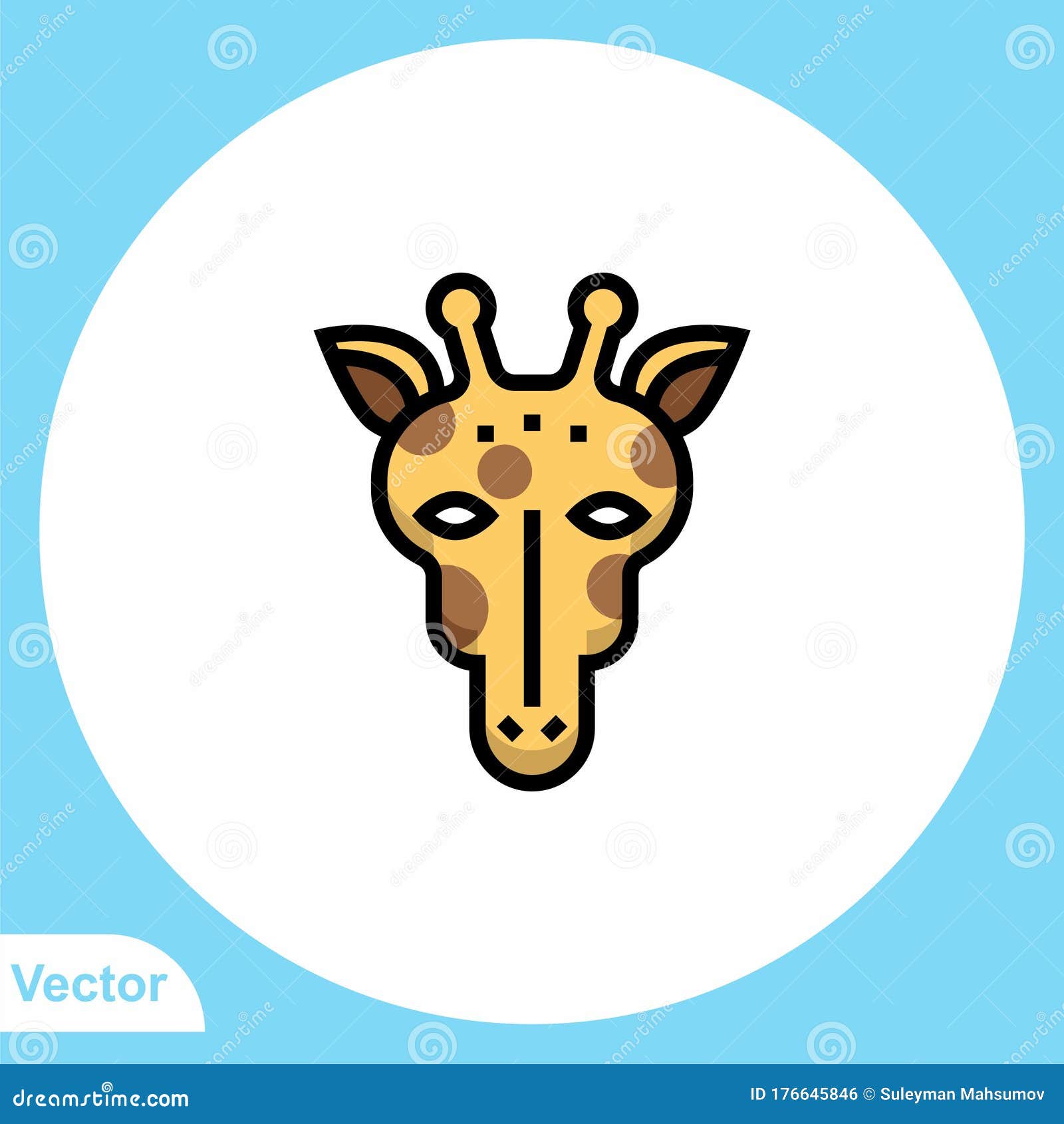 Giraffe Vector Icon Sign Symbol Stock Illustration - Illustration of ...