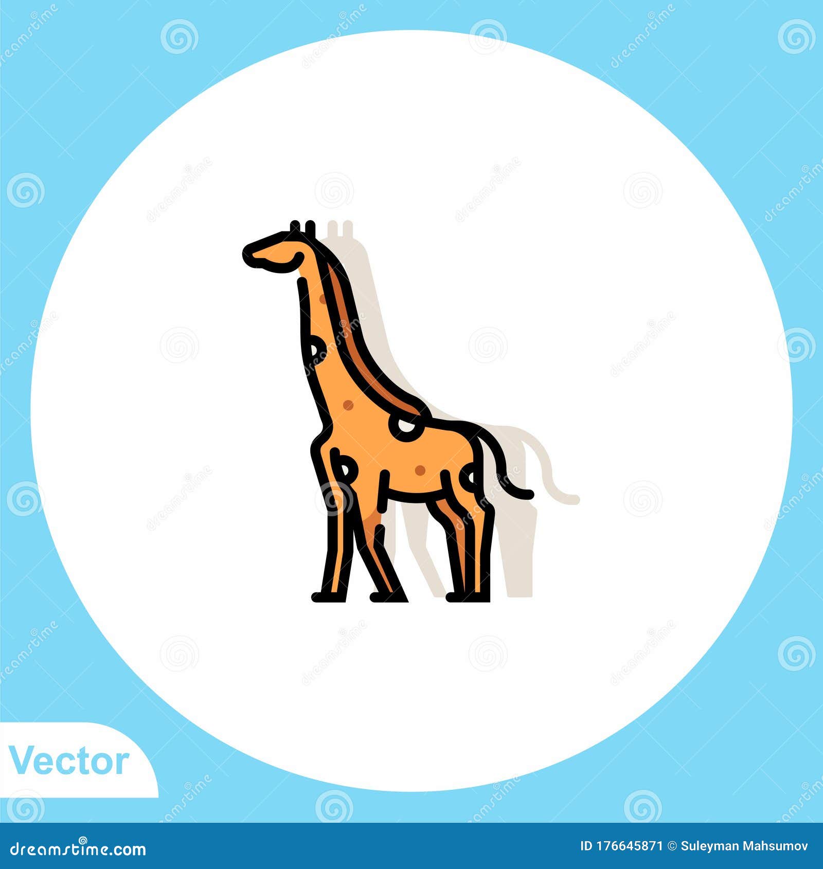 Giraffe Vector Icon Sign Symbol Stock Illustration - Illustration of ...
