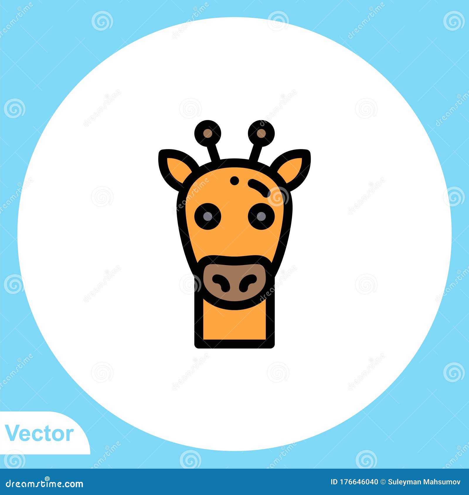 Giraffe Vector Icon Sign Symbol Stock Illustration - Illustration of ...