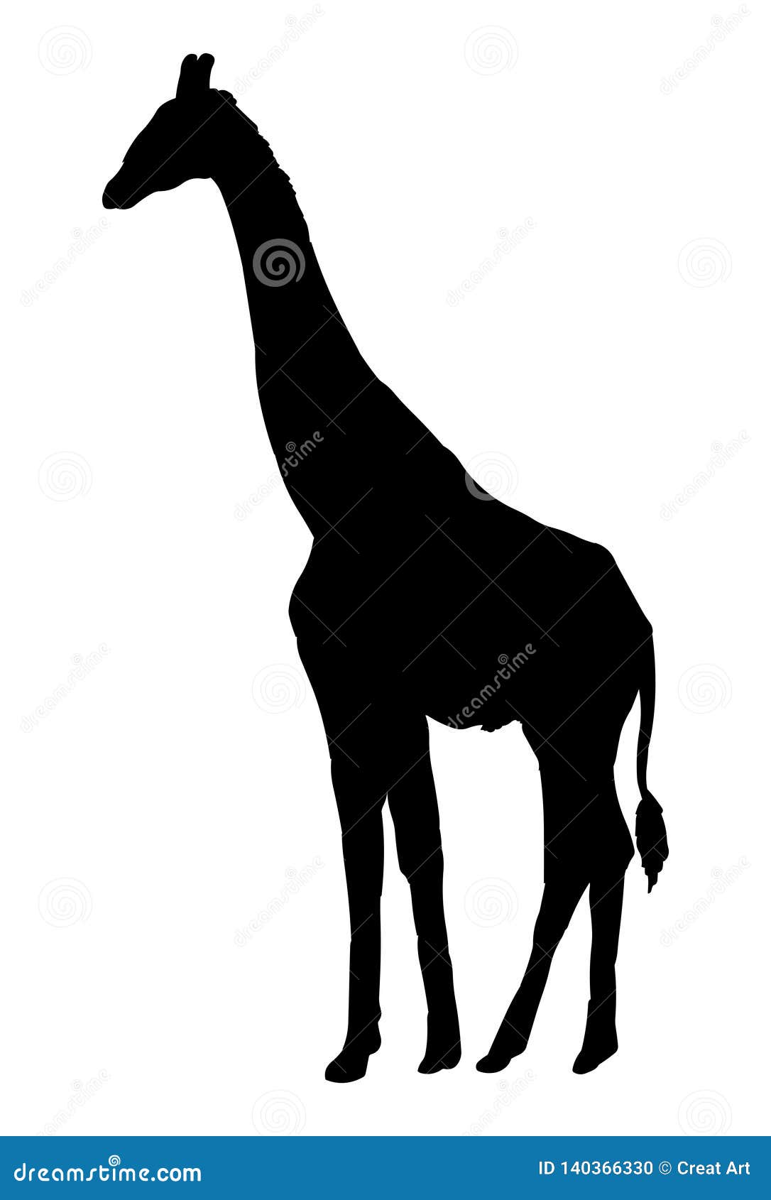 Giraffe Vector Illustration Black Silhouette Stock Vector ... Giraffe Vector Illustration Black Silhouette Stock Vector ...