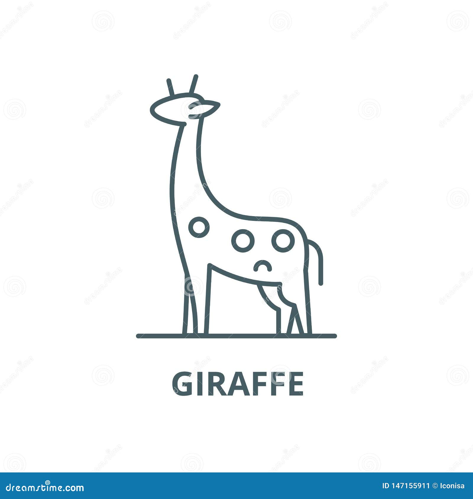 Giraffe Vector Line Icon, Linear Concept, Outline Sign, Symbol Stock ...