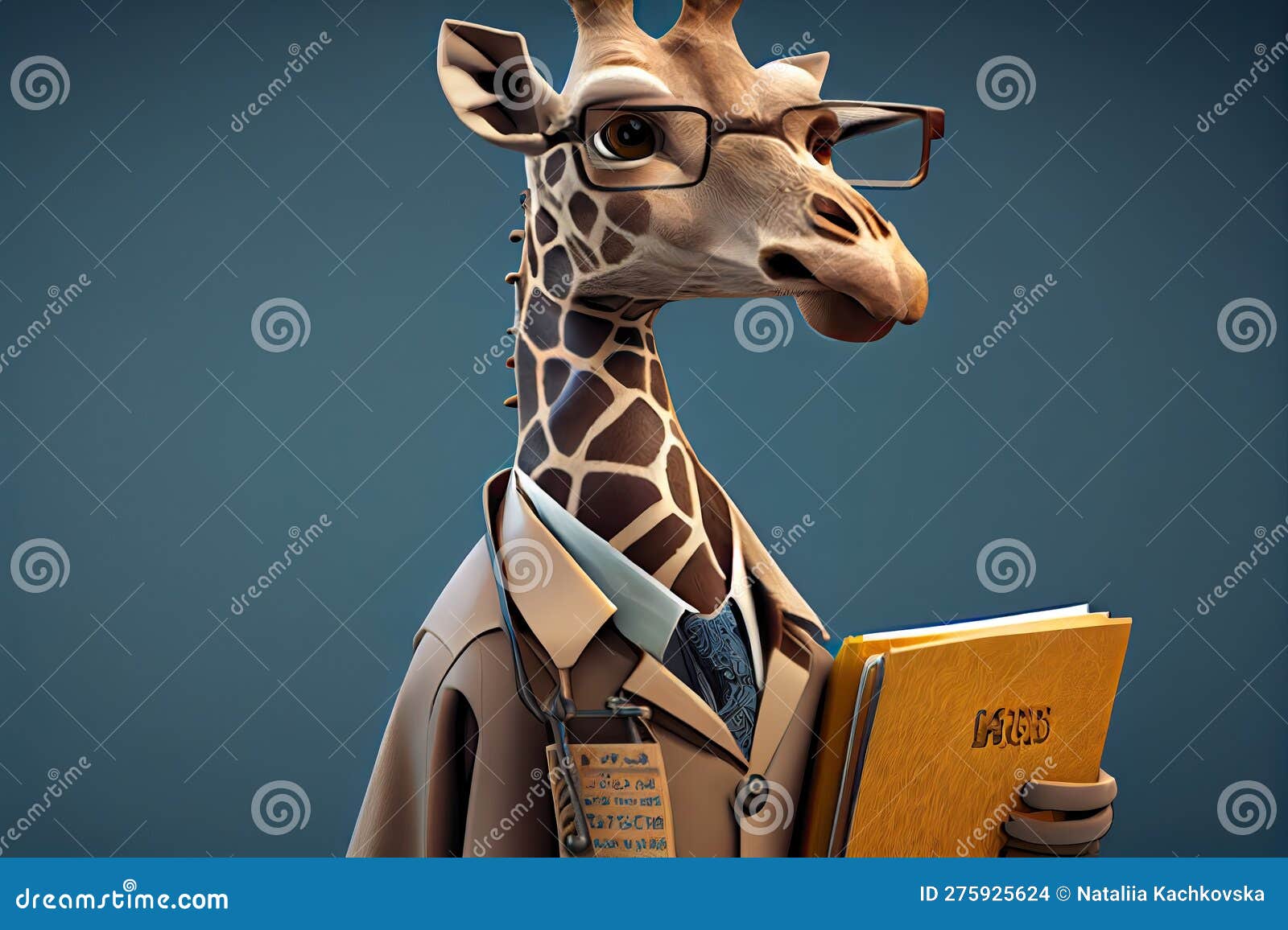 Giraffe Wearing a Doctor Coat Stock Illustration - Illustration of ...