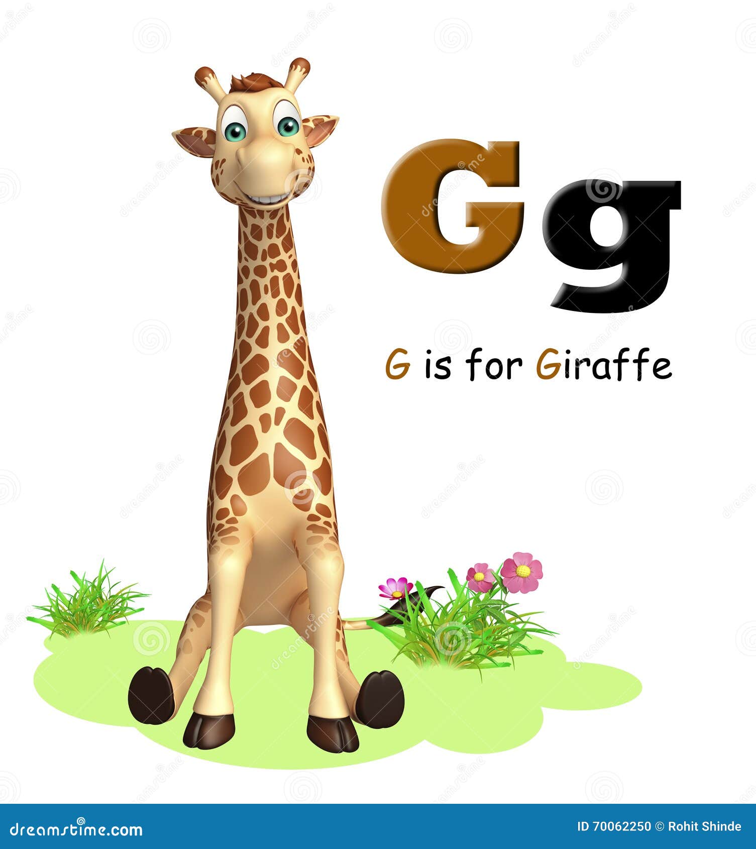 Giraffe Wild Animal with Alphabate Stock Illustration - Illustration of ...