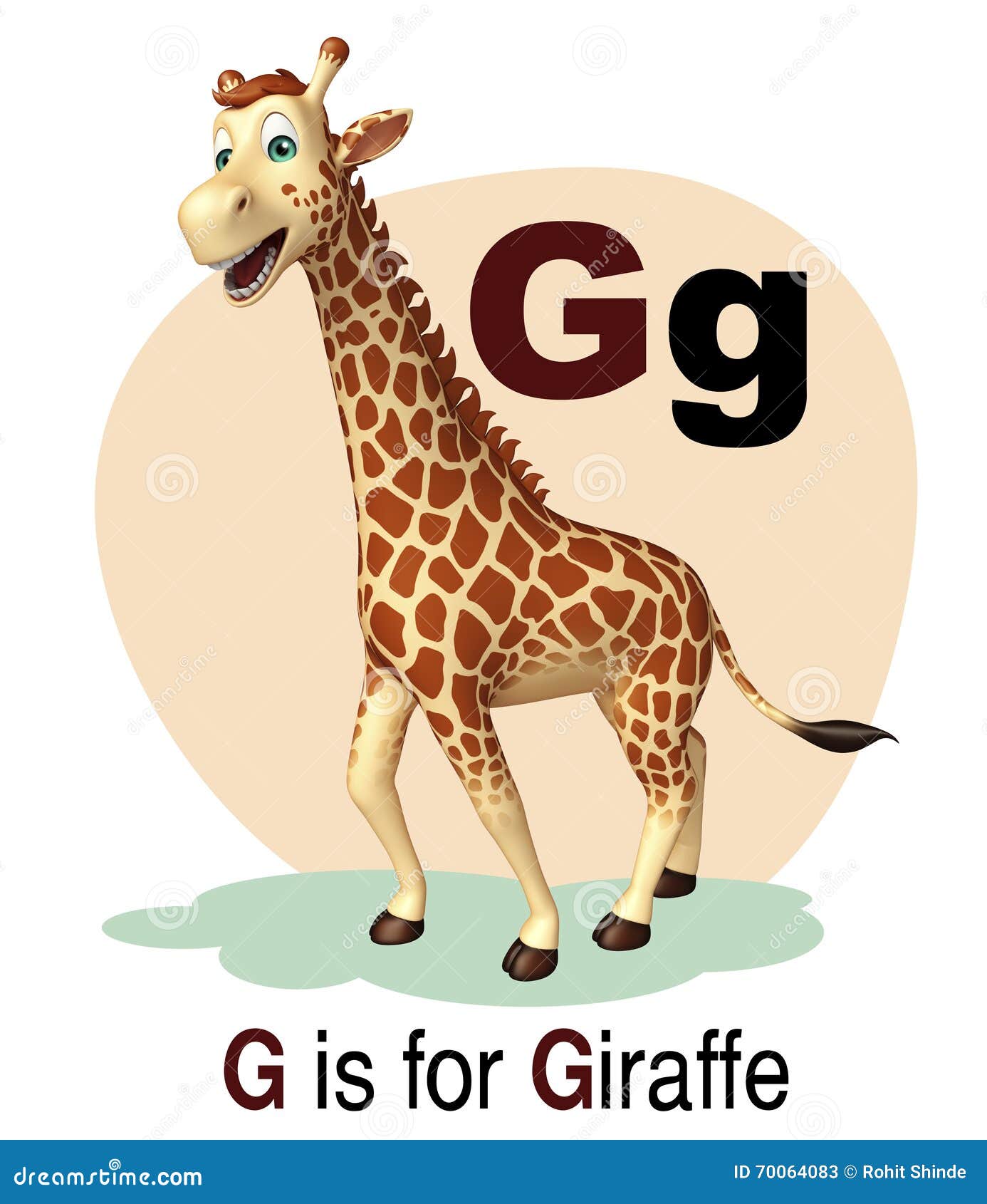 Giraffe Wild Animal with Alphabate Stock Illustration - Illustration of ...