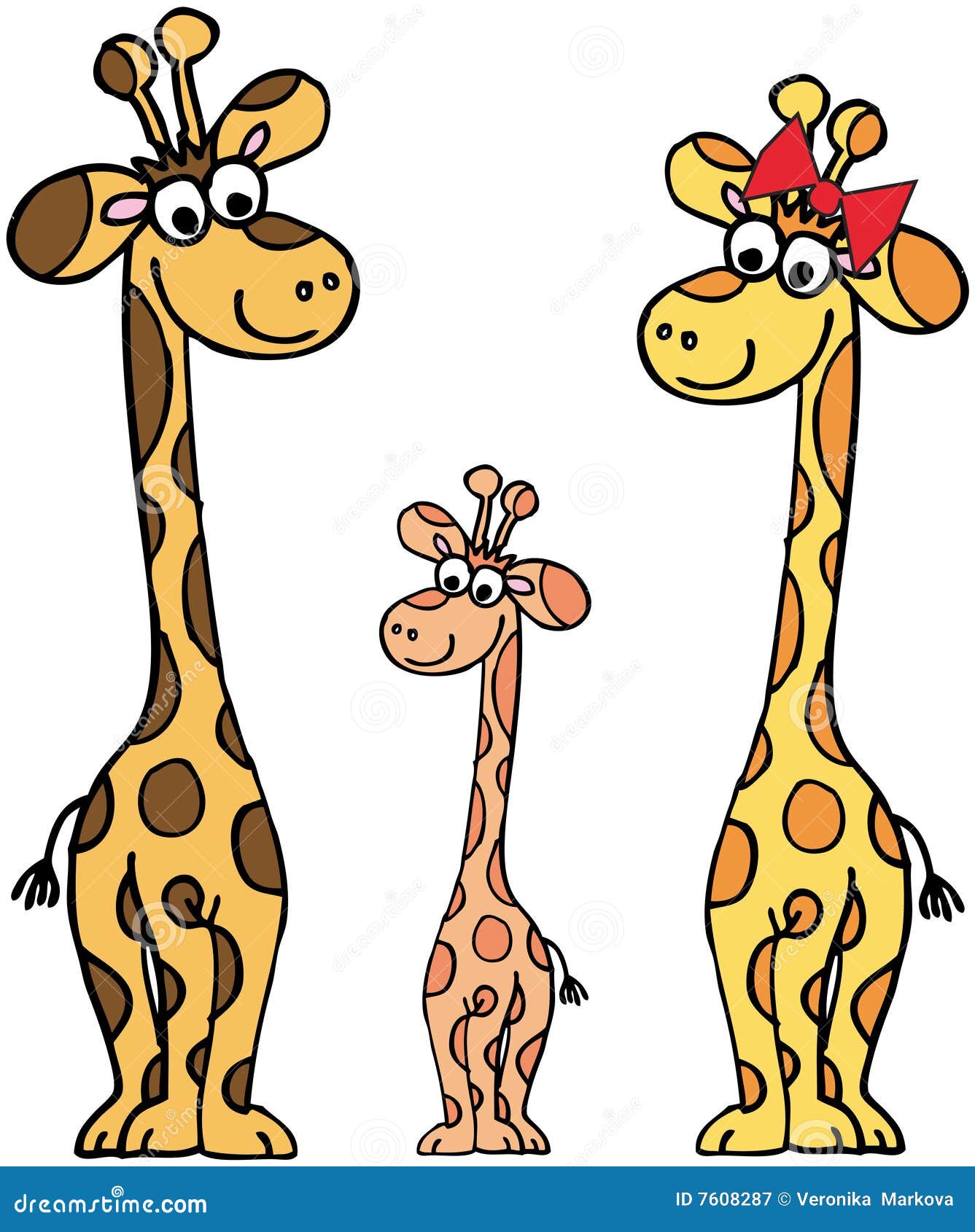 Giraffes family stock vector. Illustration of vector, wild - 7608287