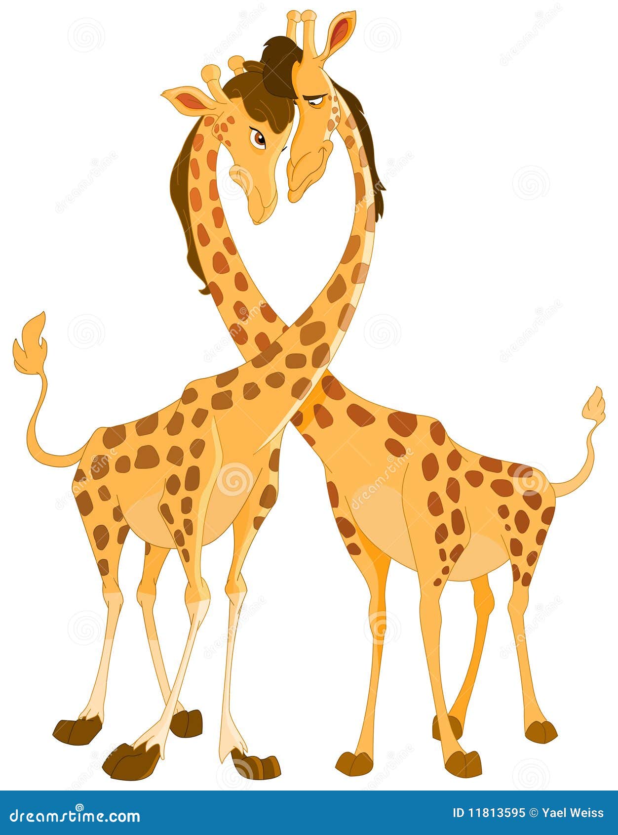 Giraffes in love stock vector. Illustration of neck, romance - 11813595