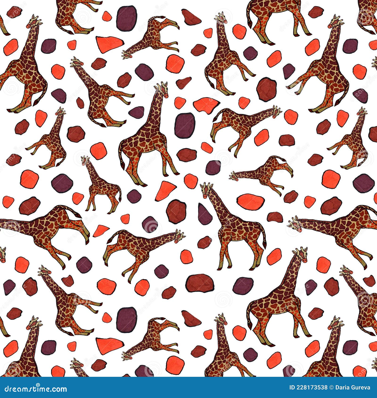 Giraffes and Spots are a Beautiful Pattern Stock Illustration ...