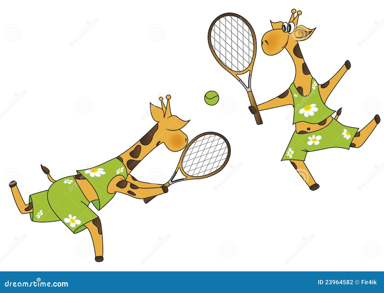 Giraffes Tennis Players Stock Photography - Image: 23964582