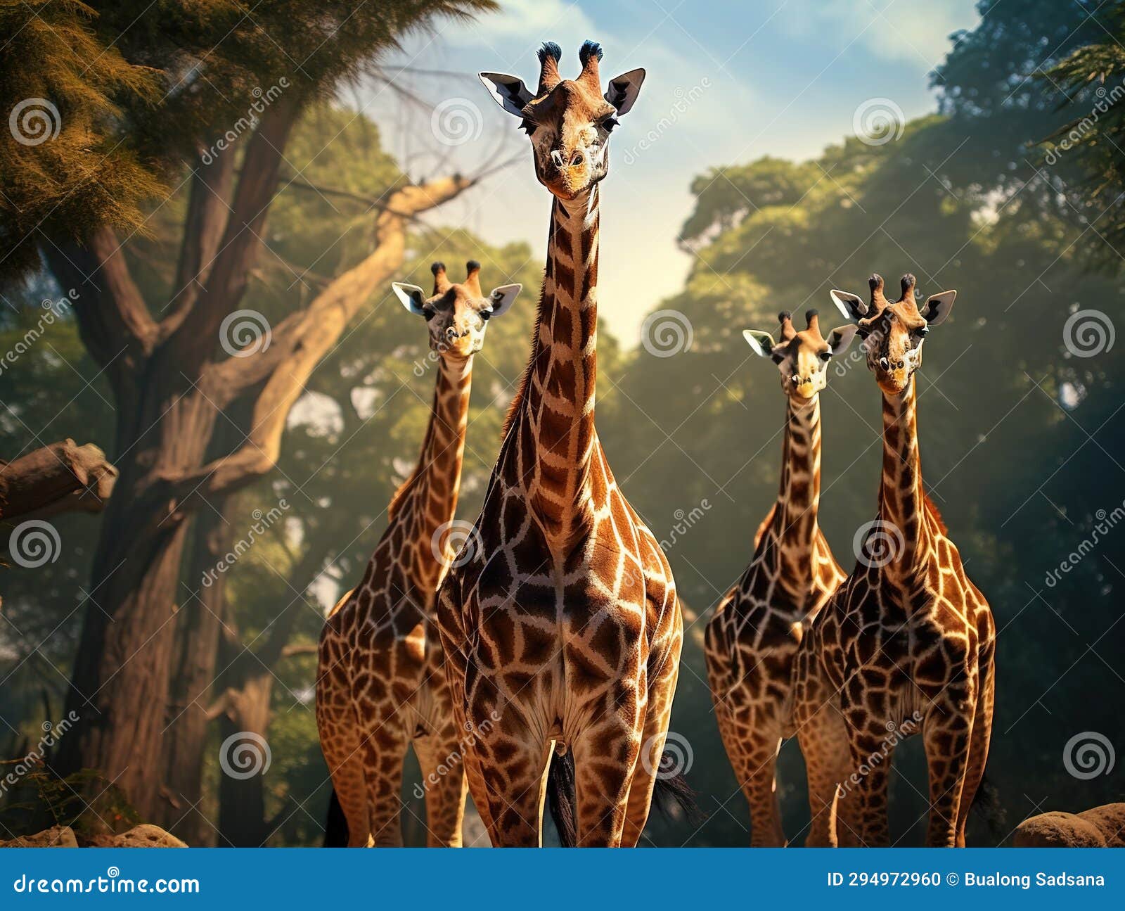 Giraffes in a Zoo Made with Generative AI Illustration Stock ...