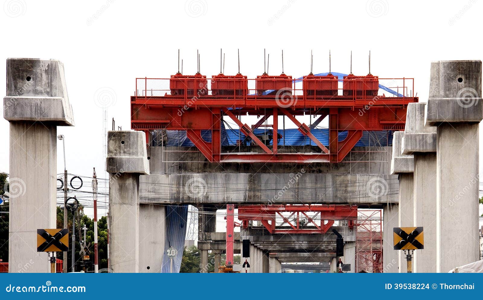 Girder and Pillar Construction Site Stock Photo - Image of real, train ...