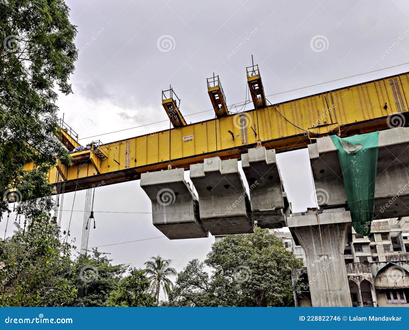 Girder Work of Pune City Metro Train Line Building in Progress Stock ...