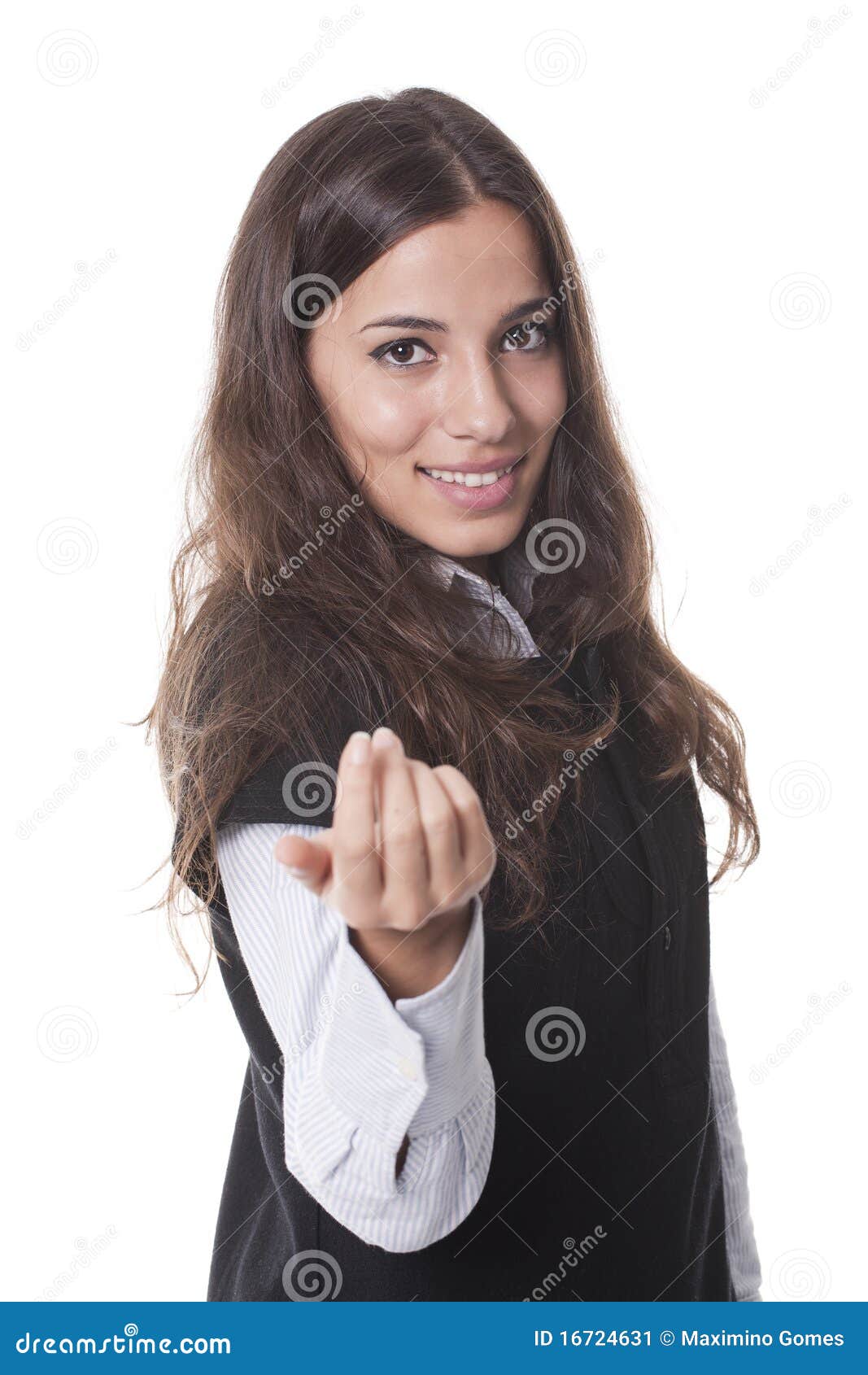 Girk asking to come up stock image. Image of expression - 16724631