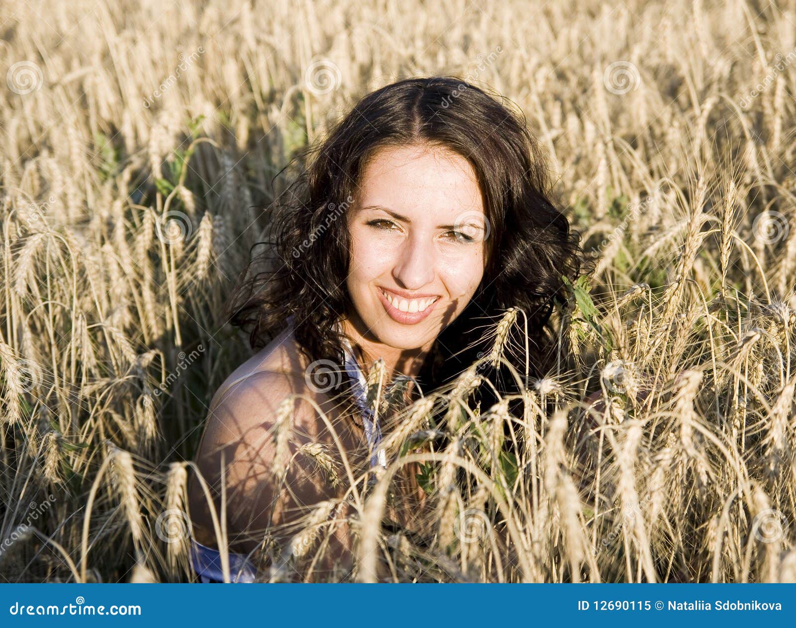Girl stock image. Image of countryside, field, cheerful - 12690115