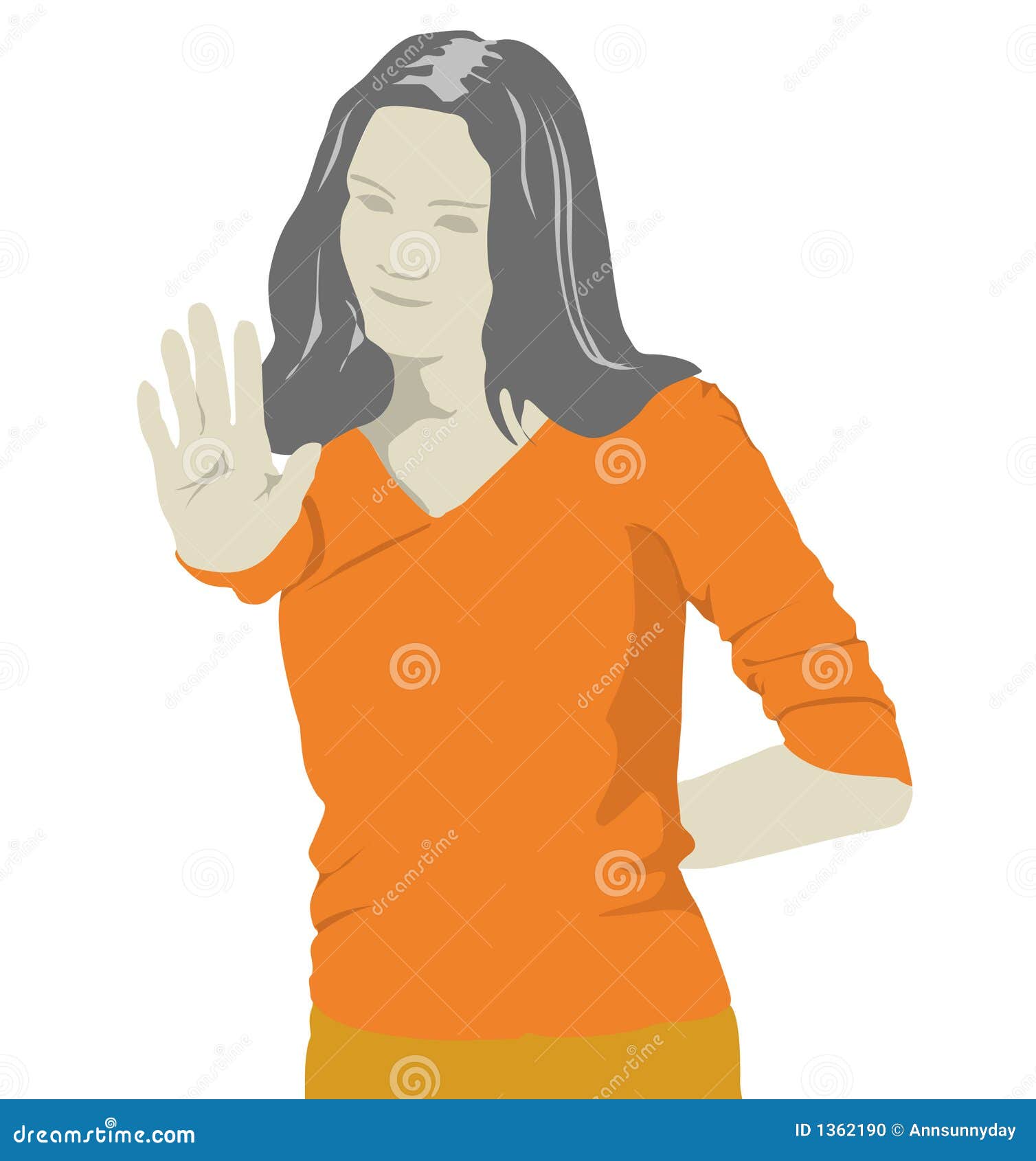 Girl stock vector. Illustration of stop, female, stand - 1362190