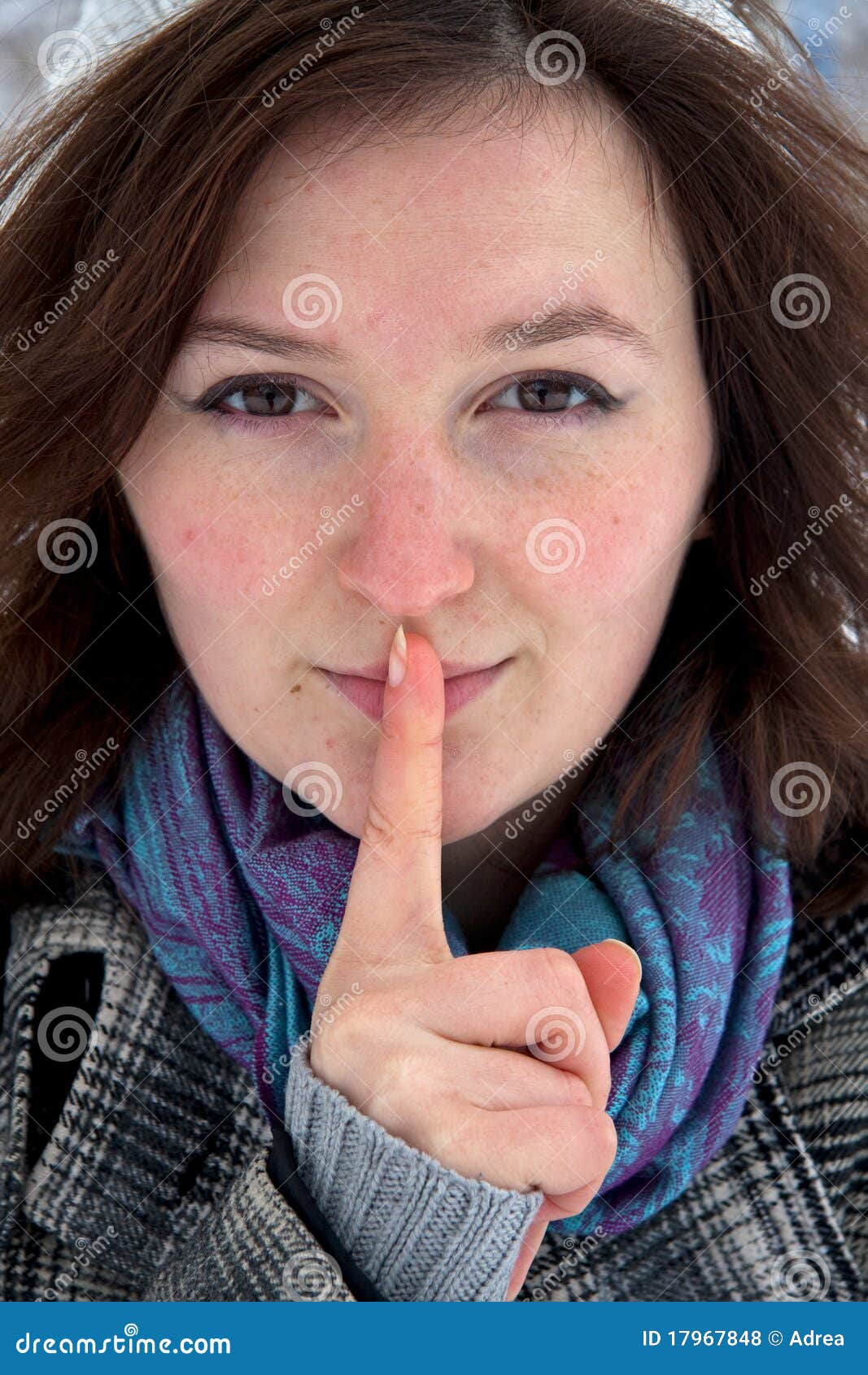 Happy Girl that Making Silence Please Stock Photo - Image of young ...