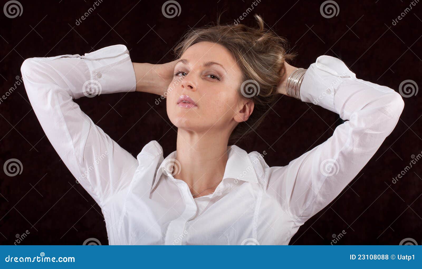 Girl stock photo. Image of front, hand, portrait, beautiful - 23108088