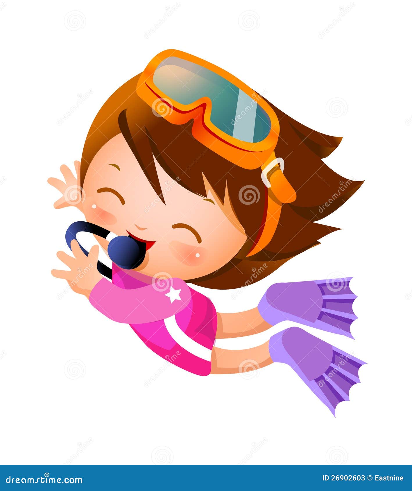 The girl stock vector. Illustration of colour, diving - 26902603