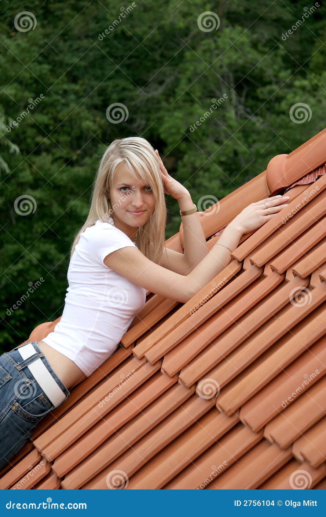 Girl stock photo. Image of roof, human, bright, spring - 2756104