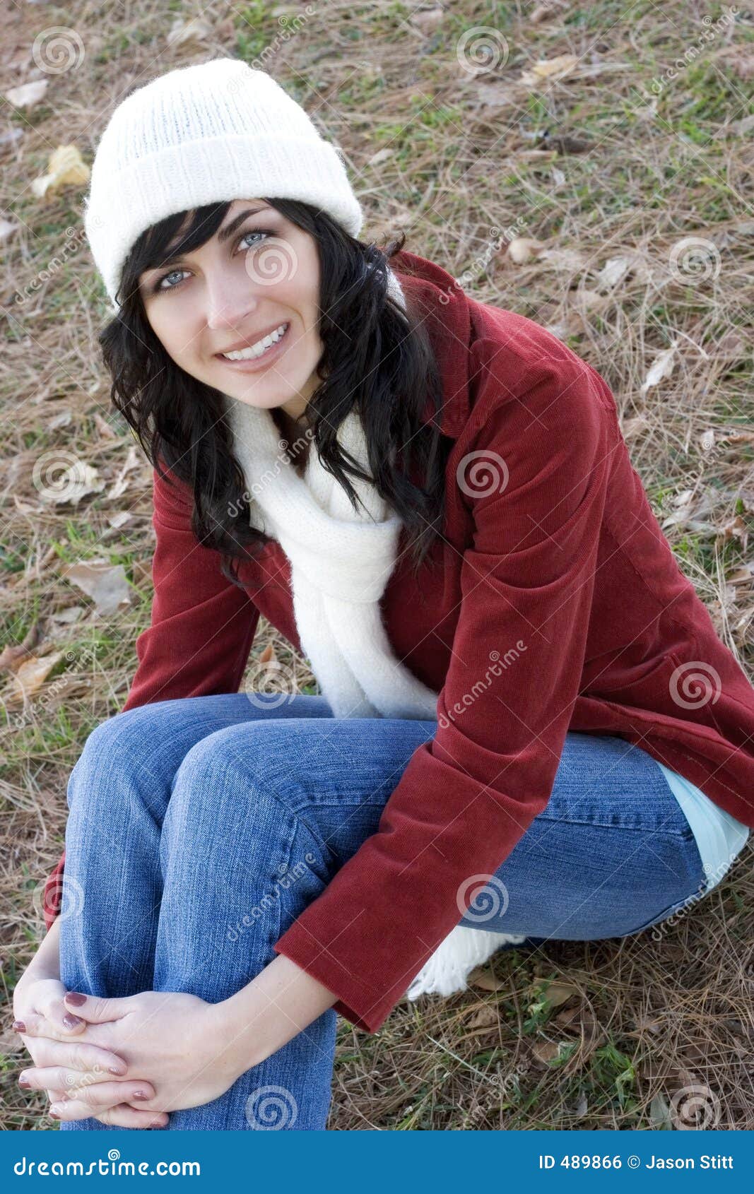 Girl stock photo. Image of sitting, scarf, beanie, women - 489866
