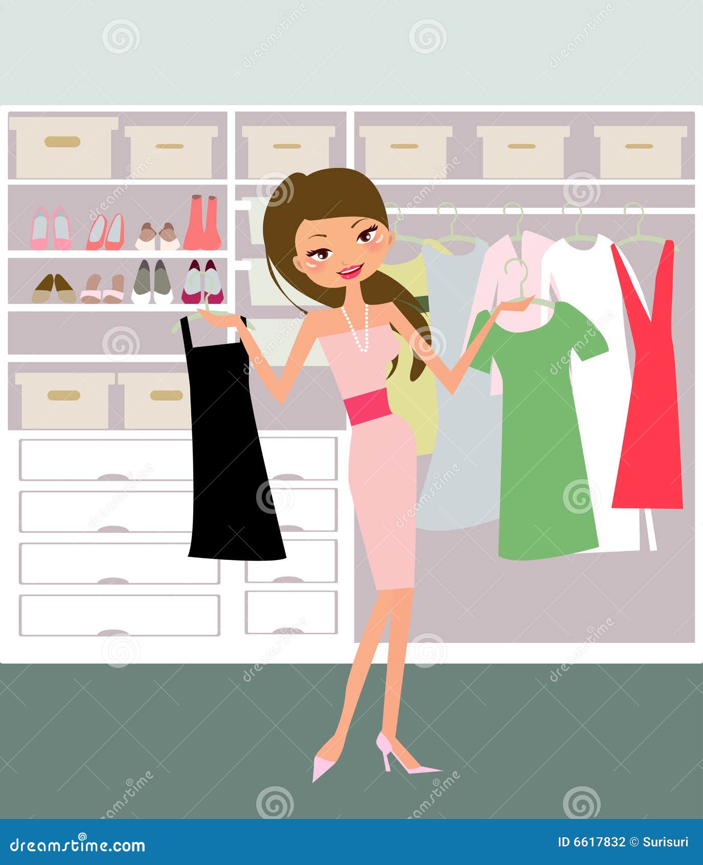 Girl stock vector. Illustration of feminine, girl, room - 6617832